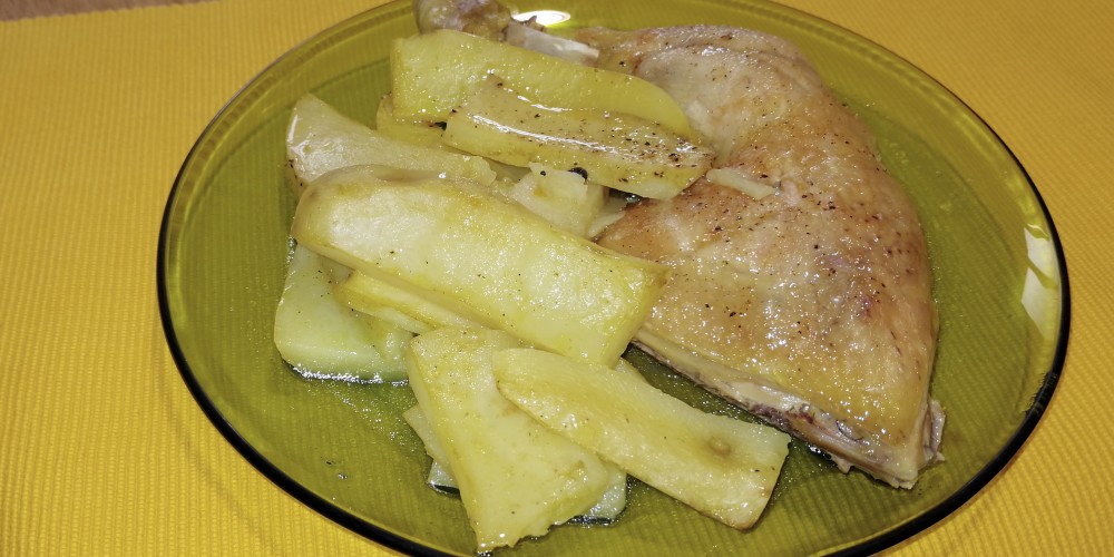 Receta Pollo con patatas al horno sencilla | Cocina rico