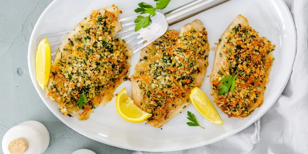 Receta Filetes de trucha en costra de albahaca sencilla | Cocina rico