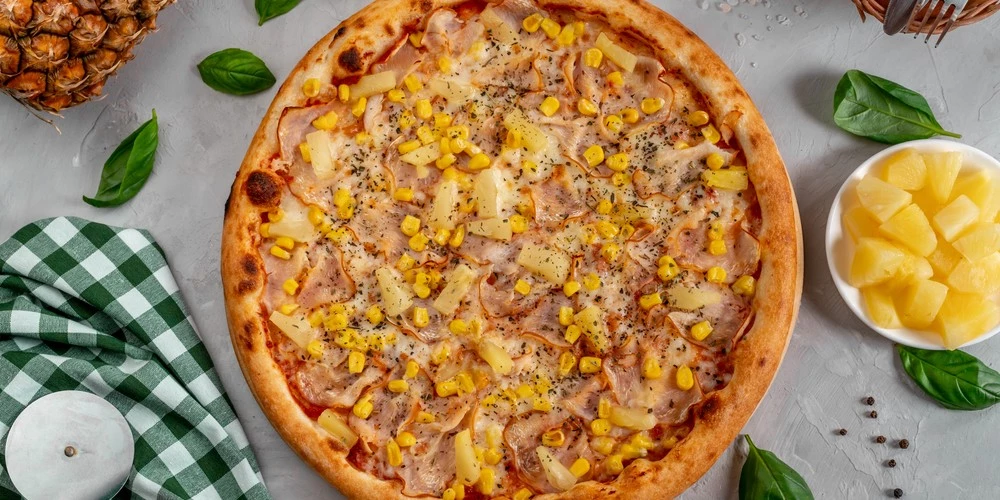 Receta Pizza con piña y maíz sencilla | Cocina rico